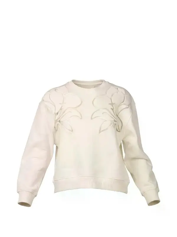Valentino Garavani Floral-appliqué Sweatshirt - Neutrals