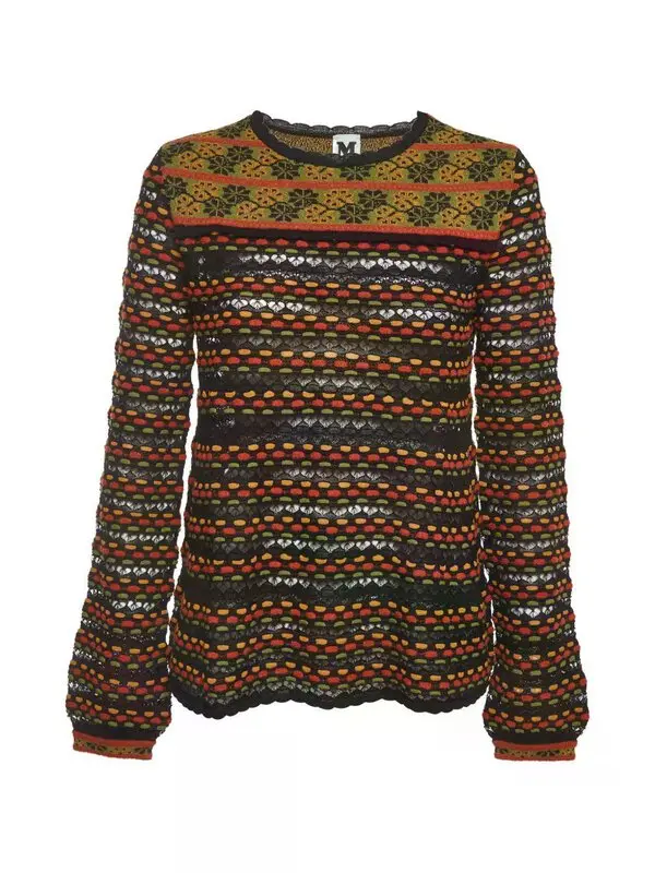 Missoni Floral Striped Intarsia Knit Sweater