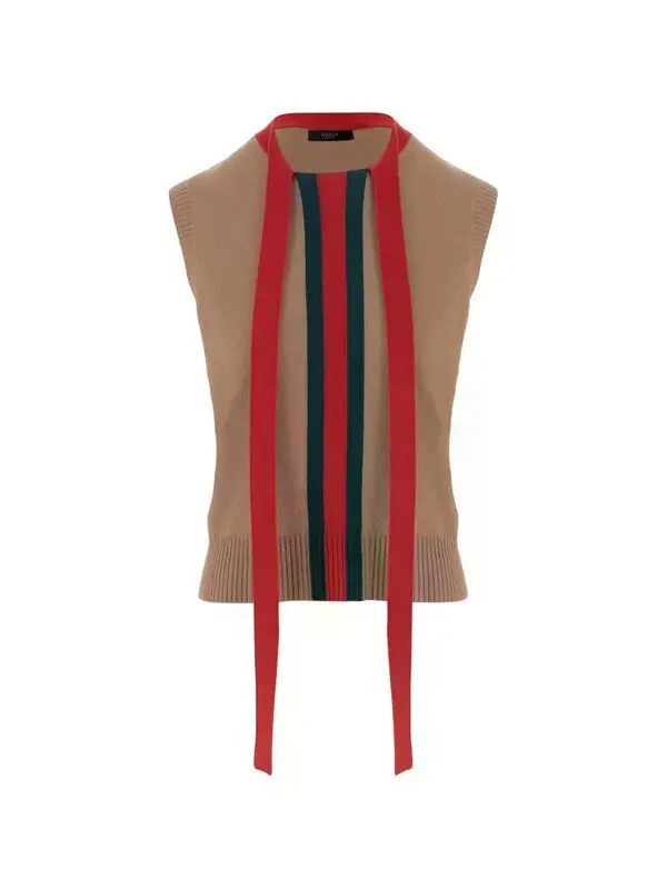 Gucci Ribbon Crewneck Sleeveless Pullover
