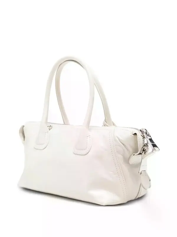 Miu Miu Logo-embossed Zipped Tote Bag - White
