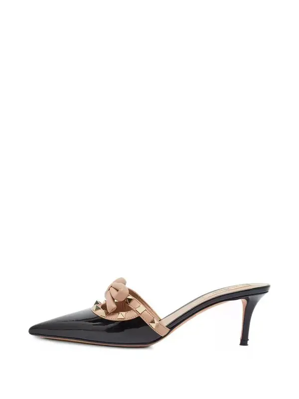 Valentino Garavani Rockstud Bow Mules - Black