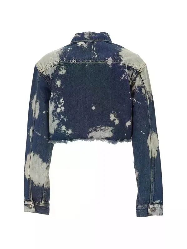 VIVIENNE WESTWOOD Bleach-wash Cropped Denim Jacket