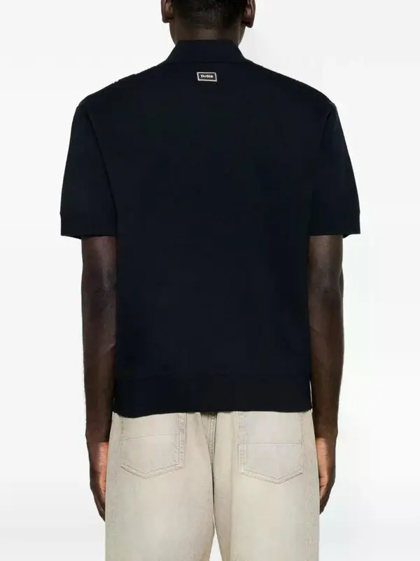 Drole De Monsieur Striped Zip-up Polo Shirt