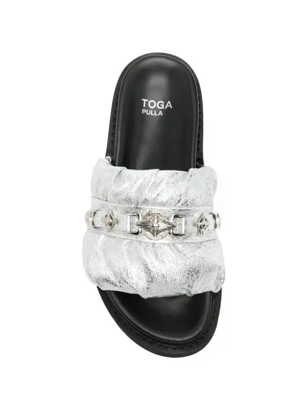 Toga Open-toe Embellished Leather Sandals