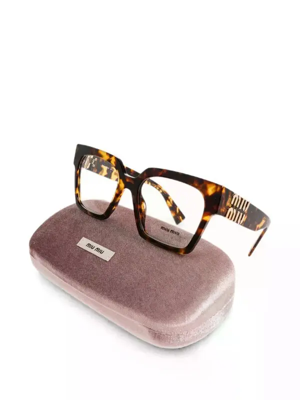 Miu Miu Tortoiseshell-effect Square-frame Glasses