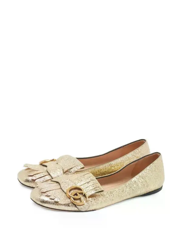 Gucci Marmont Fringe Ballet Flats