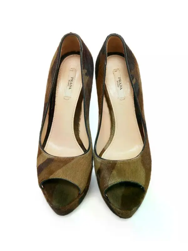 Prada Leopard-print Open-toe Pumps