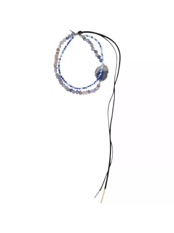 Dries Van Noten Lace Stone Necklace - Silver