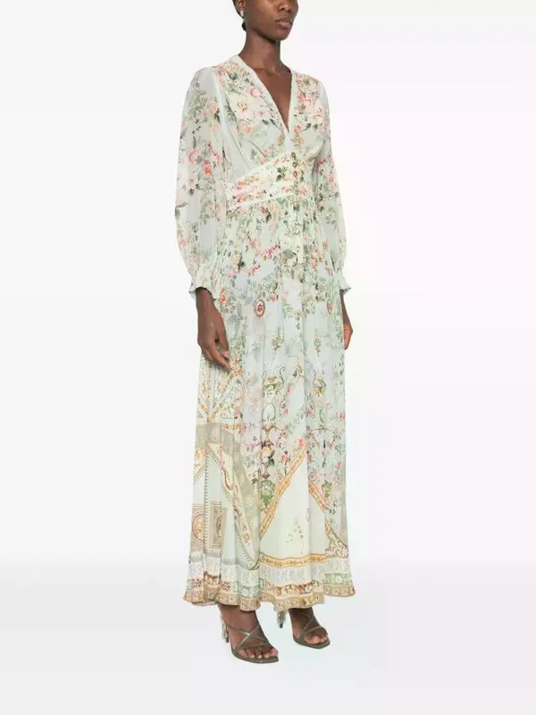 Camilla Floral Print V-neck Maxi Dress