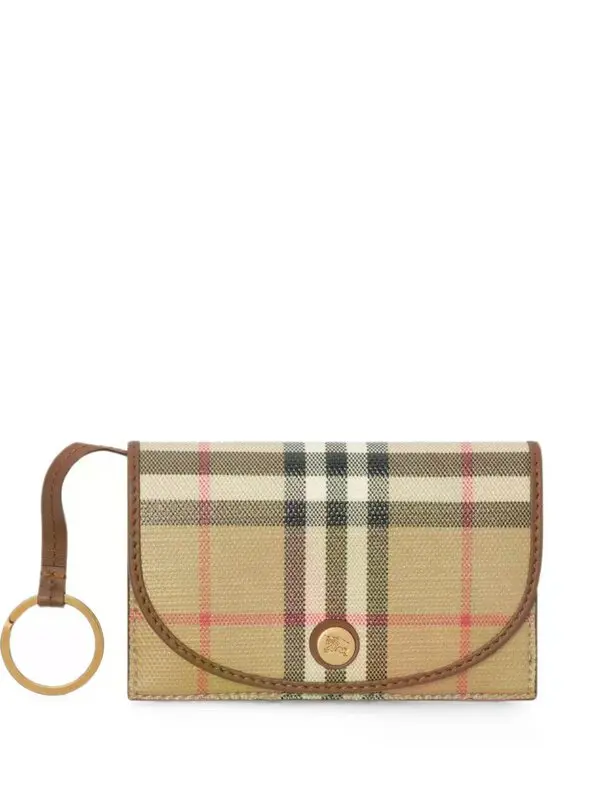 Burberry Check Folding Card Case & Key Ring - Neutrals