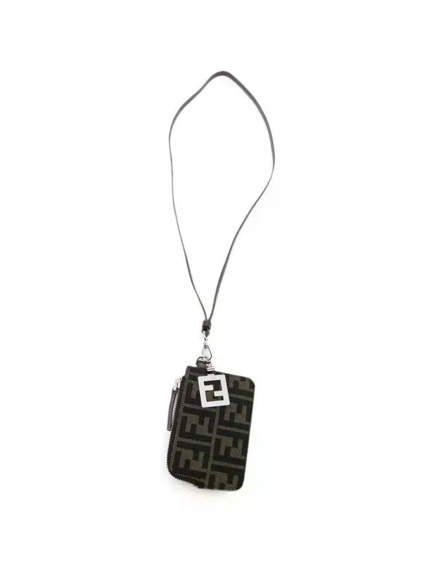 Fendi Ff Motif Lanyard Cardholder - Black