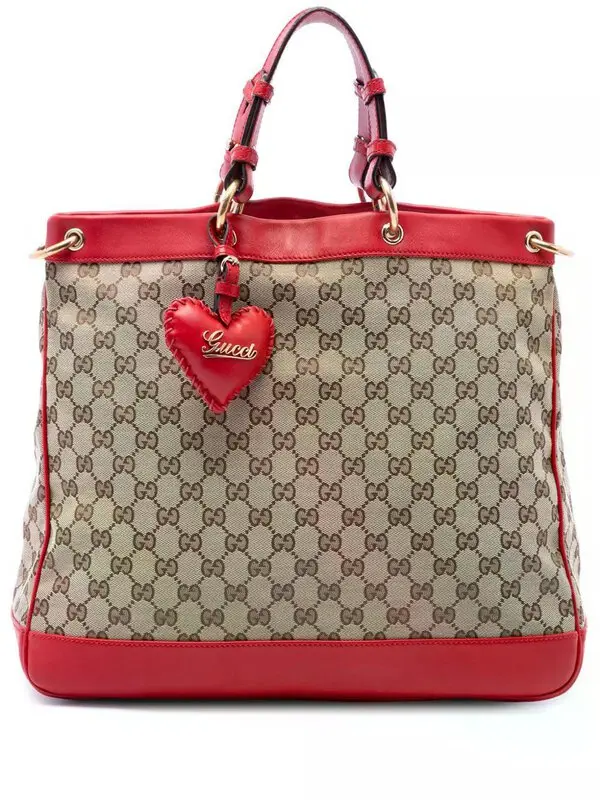 Gucci Medium Gg Canvas Valentine Top Handle Bag Satchel