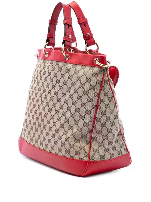 Gucci Medium Gg Canvas Valentine Top Handle Bag Satchel