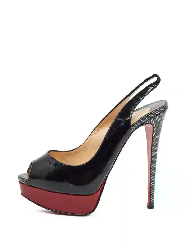 CHRISTIAN LOUBOUTIN Lady Peep Slingback Sandals - Black