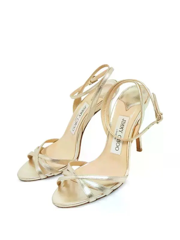 JIMMY CHOO Tone Leather Strappy Stiletto Sandals