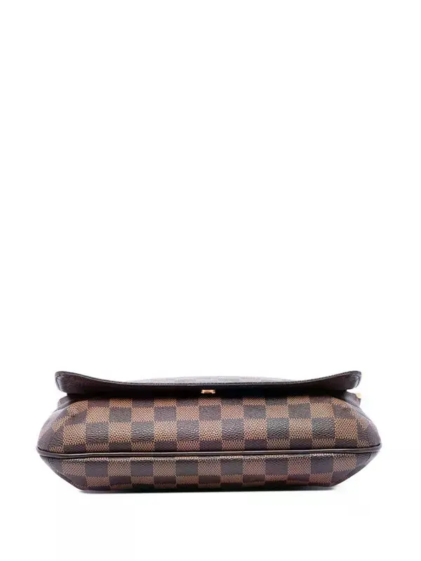 LOUIS VUITTON 2002 Damier Ebene Musette Tango Long Strap Crossbody Bag