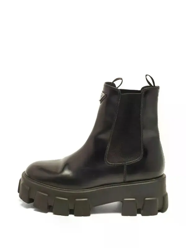 Prada Monolith Combat Ankle Boots - Black