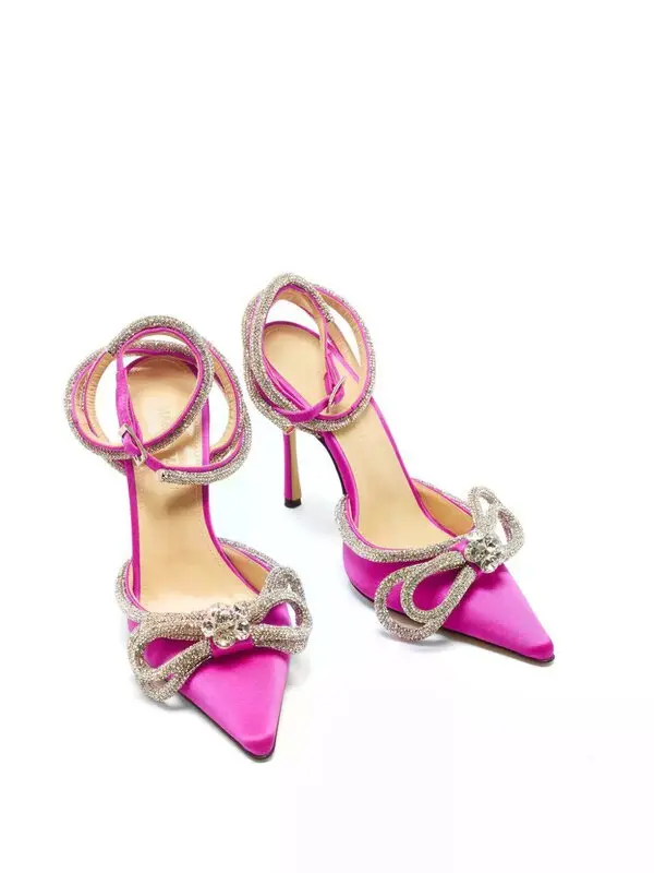 Mach & Mach Crystal Embellished Bow Pumps