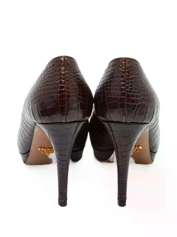 Prada Croc-embossed Pumps