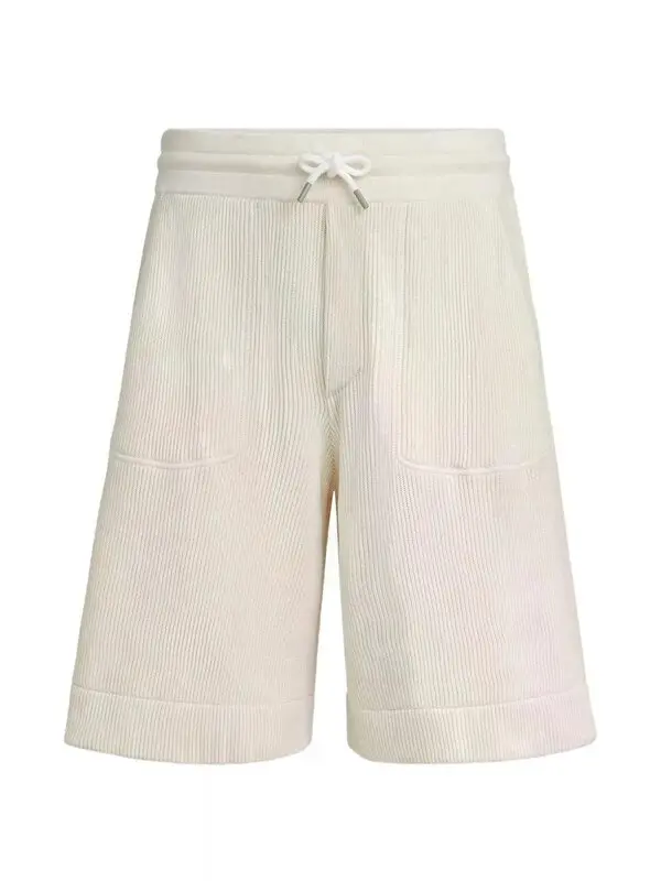 Brunello Cucinelli Cotton Rib Knit Bermuda Shorts - Neutrals