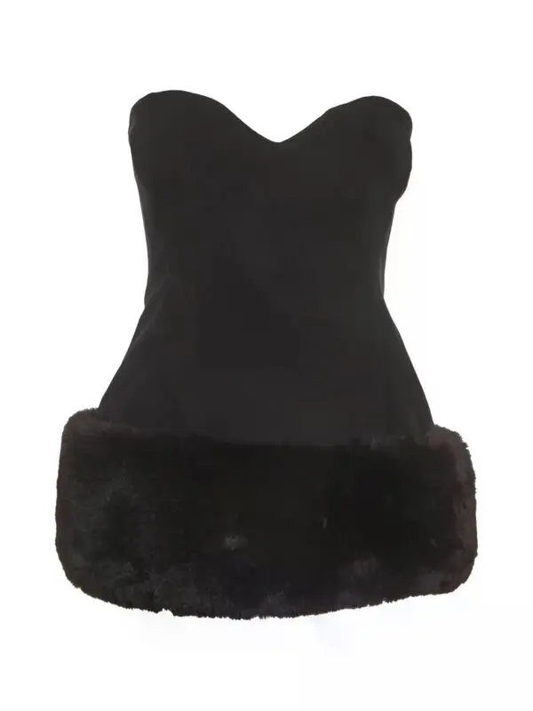 Magda Butrym Faux Fur-trim Corset Top