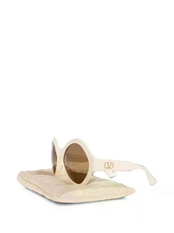 Valentino Garavani Vlogo Round-frame Oversized Sunglasses
