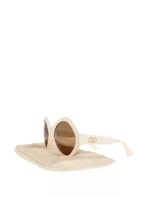 Valentino Garavani Oversized Round-frame Sunglasses - Neutrals