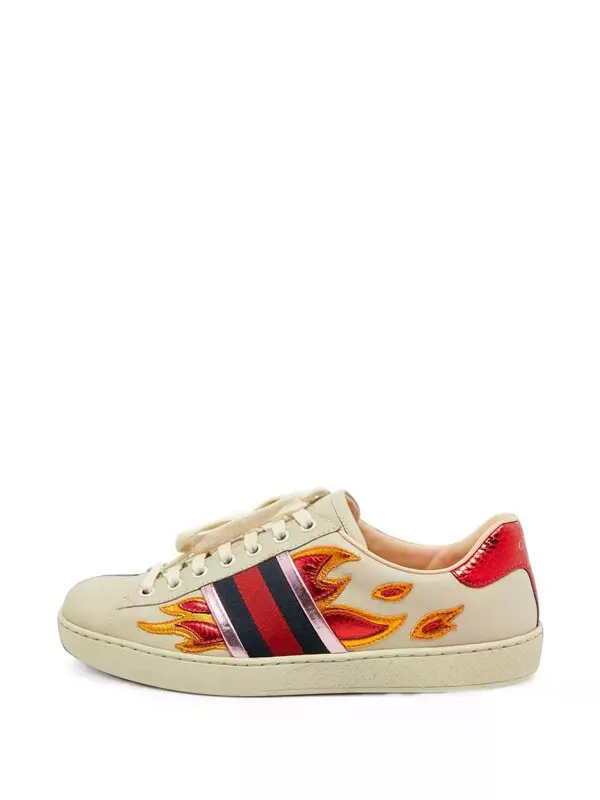 Gucci Ace Flame-embroidered Sneakers