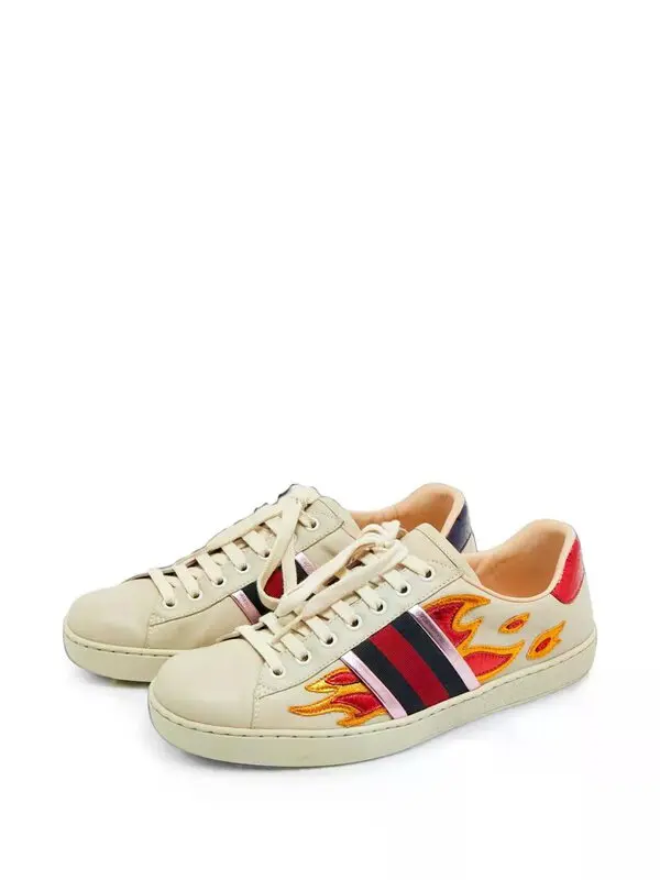 Gucci Ace Flame-embroidered Sneakers