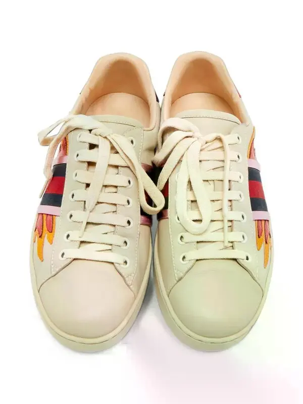 Gucci Ace Flame-embroidered Sneakers