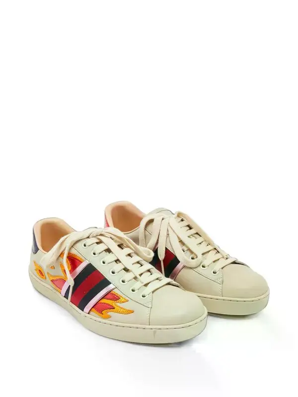 Gucci Ace Flame-embroidered Sneakers