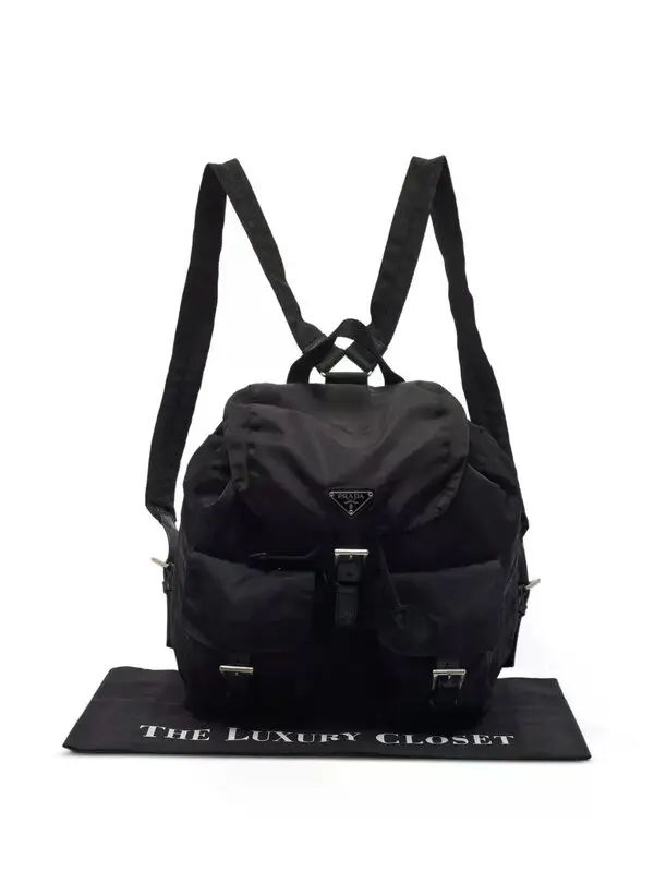 Prada Double Pocket Backpack - Black
