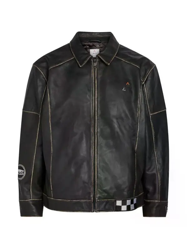 AN-Y1 Distressed-effect Panelled Jacket - Black