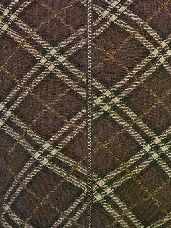 Burberry Check Knit Bomber Jacket