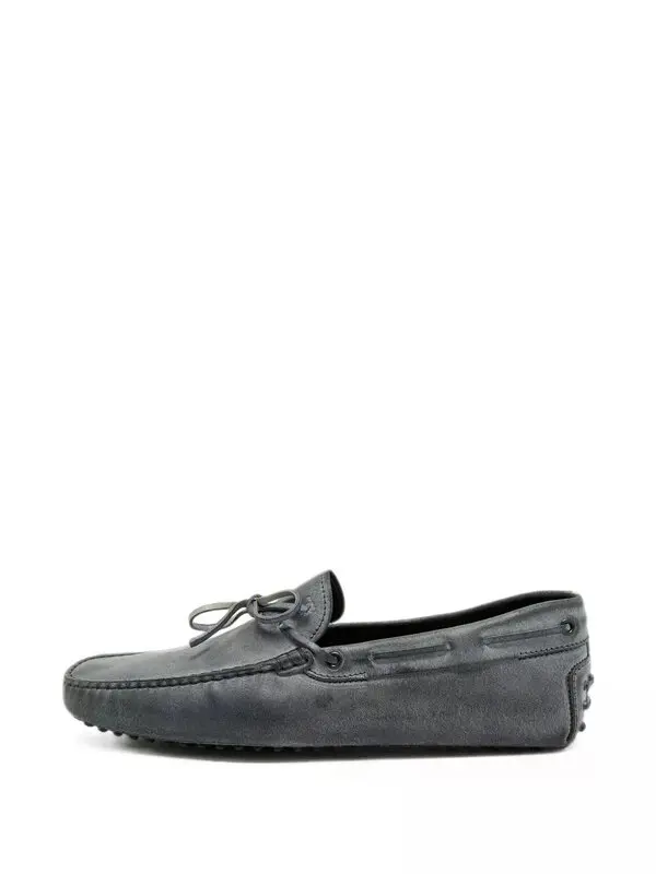 TOD'S Gommino Suede Driver Loafers - Grey