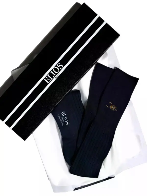 ELIOS Scorpion-embroidered Ribbed Socks