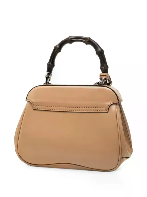 Gucci 2000-2015 Mini Polished Leather Bamboo Lady Lock Top Handle Bag Satchel