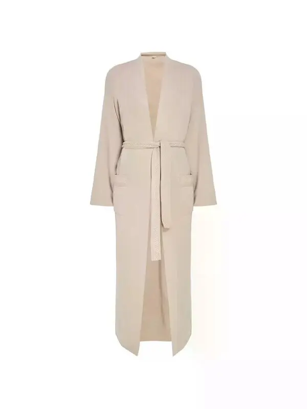 La Perla Belted Braided-trim Coat