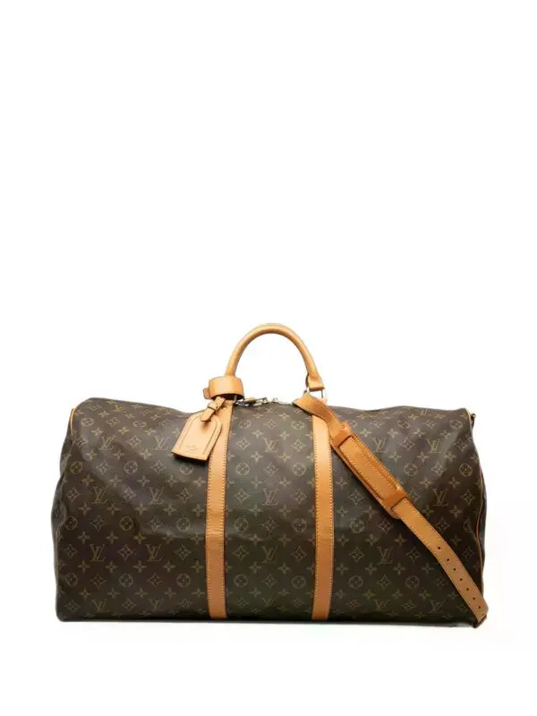 LOUIS VUITTON 1994 Monogram Keepall Bandouliere 60 Travel Bag - Brown