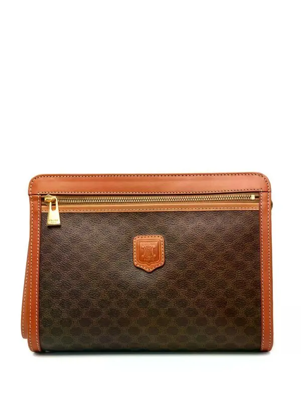 Celine 1995 Macadam Coated Canvas Clutch Bag