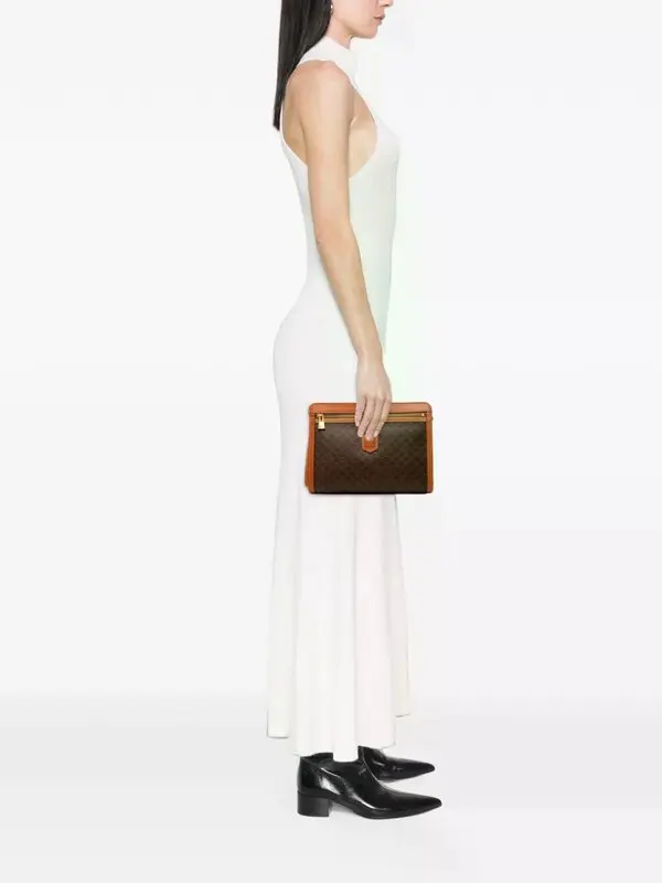 Celine 1995 Macadam Coated Canvas Clutch Bag