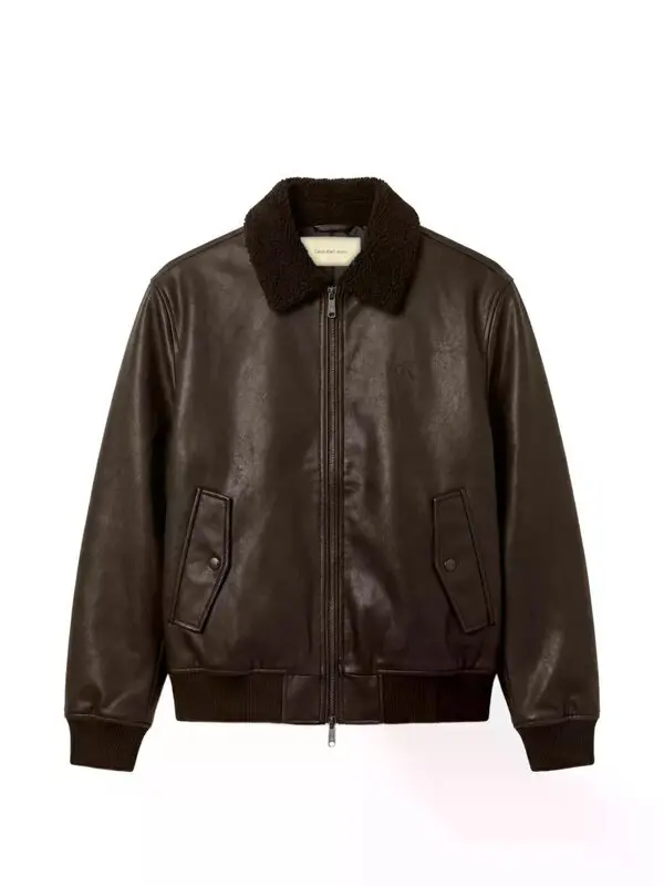 Calvin Klein Shearling-collar Faux-leather Jacket