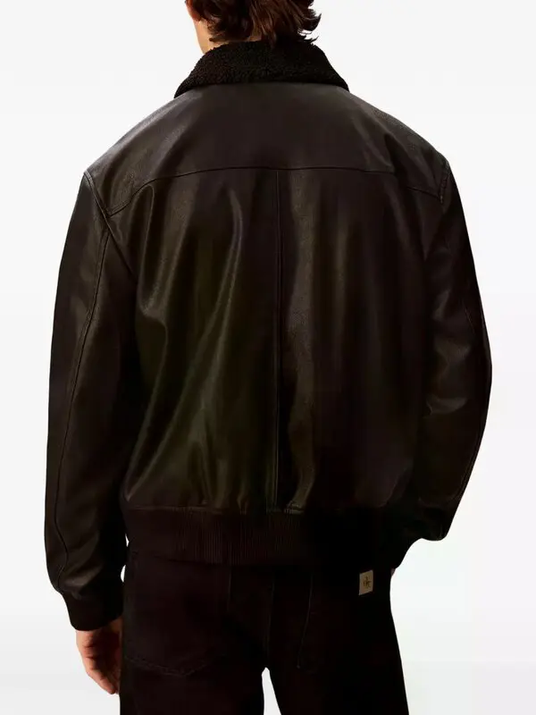 Calvin Klein Shearling-collar Faux-leather Jacket