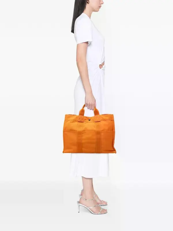 Hermès 1990-2010 Canvas Fourre Tout Mm Tote Bag - Orange