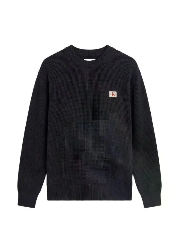 Calvin Klein Waffle-knit Logo-patch Sweater