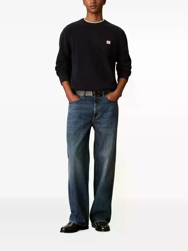 Calvin Klein Waffle-knit Logo-patch Sweater