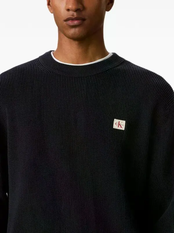 Calvin Klein Waffle-knit Logo-patch Sweater