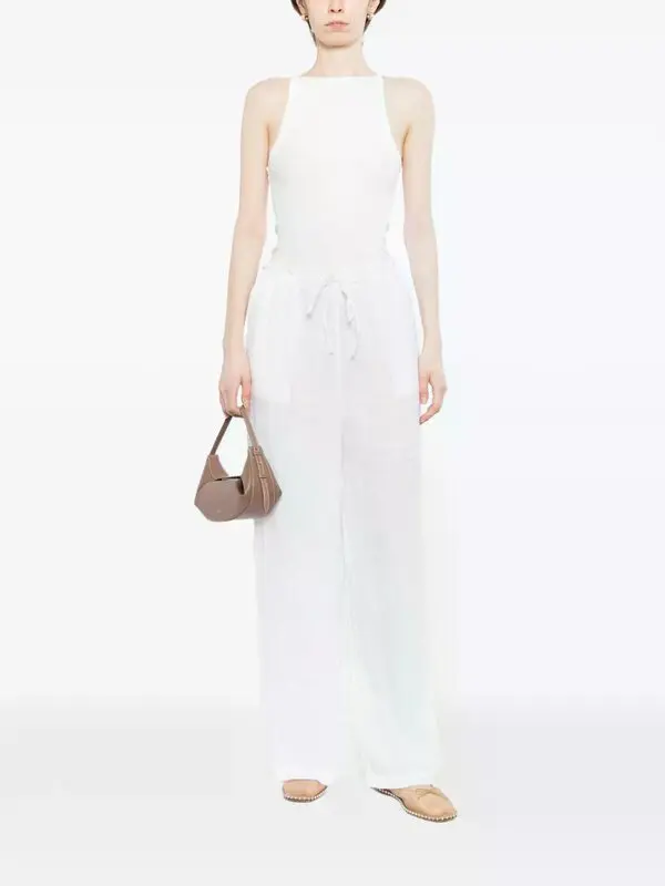 JAMES PERSE Drawstring Linen Trousers - White