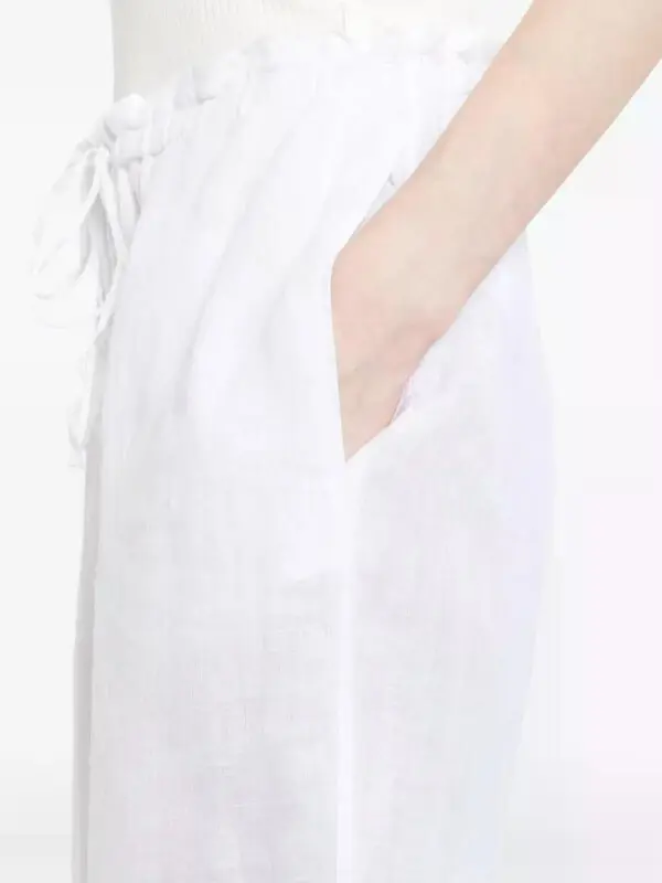 JAMES PERSE Drawstring Linen Trousers - White