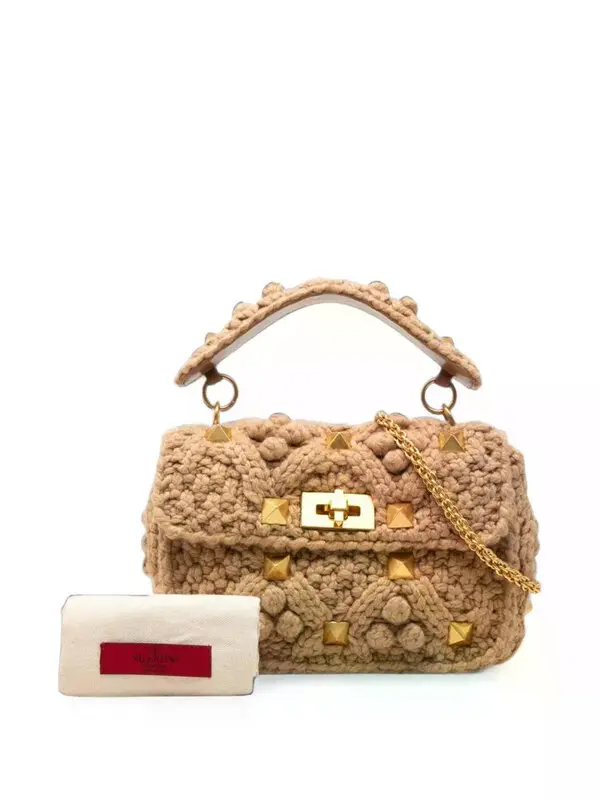 Valentino Garavani 2018-2026 Medium Knit Roman Stud Satchel